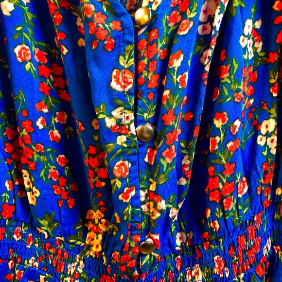 BeBop | Pants & Jumpsuits | Bebop Brand Colorblue W Redwhite Floral Xxl ...